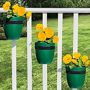 Balcony Buddies Railing Planter for Outdoor Plants (6-inch, 3-Pack) | Hanging Planter for Railings, Fence Posts | Balcony Wall Planter for Herbs, Flowers and Succulents | Made in The USA