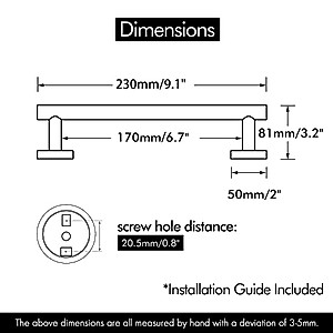 KES 6.7 Inches Hand Towel Bar for Bathroom Towel Holder Kitchen Dish Cloths Hanger SUS304 Stainless Steel RUSTPROOF Wall Mount Brushed Steel, Total Length 9.1 Inch, A2000S23-2