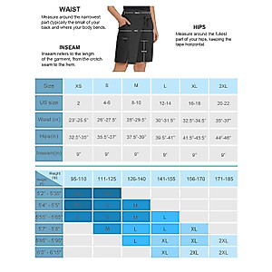 BALEAF Women's Bermuda Shorts 9" Quick Dry Hiking Long Cargo for Curvy Lightweight Knee Length Shorts w Pockets Black Size L