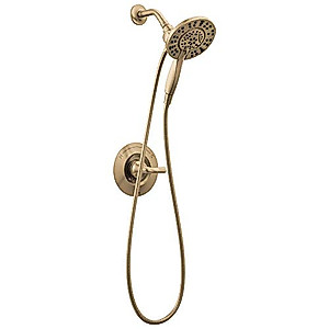 Delta Faucet Arvo 14 Series Single-Handle Shower Faucet, Shower Trim Kit with 4-Spray In2ition 2-in-1 Dual Hand Held Shower Head with Hose, Champagne Bronze 142840-CZ-I (Valve Included)
