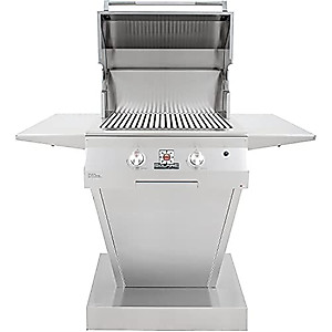 Solaire 27 Inch Deluxe All Infrared Natural Gas Grill On Angular Pedestal Base - SOL-IRBQ-27GIRXL-PED-NG