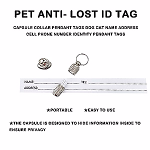 kcrygogo Copper Collar Bell for Small Pet, 0.7 inch Bell for Cats and Small Dogs,Noise Maker Anti-Theft Bell with Silver Pet Anti-Lost ID Pendant Tags (2Set)