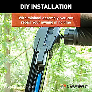 Lippert Components-300031 Solera Manual Crank Style Awning Drive Head Assembly, Black