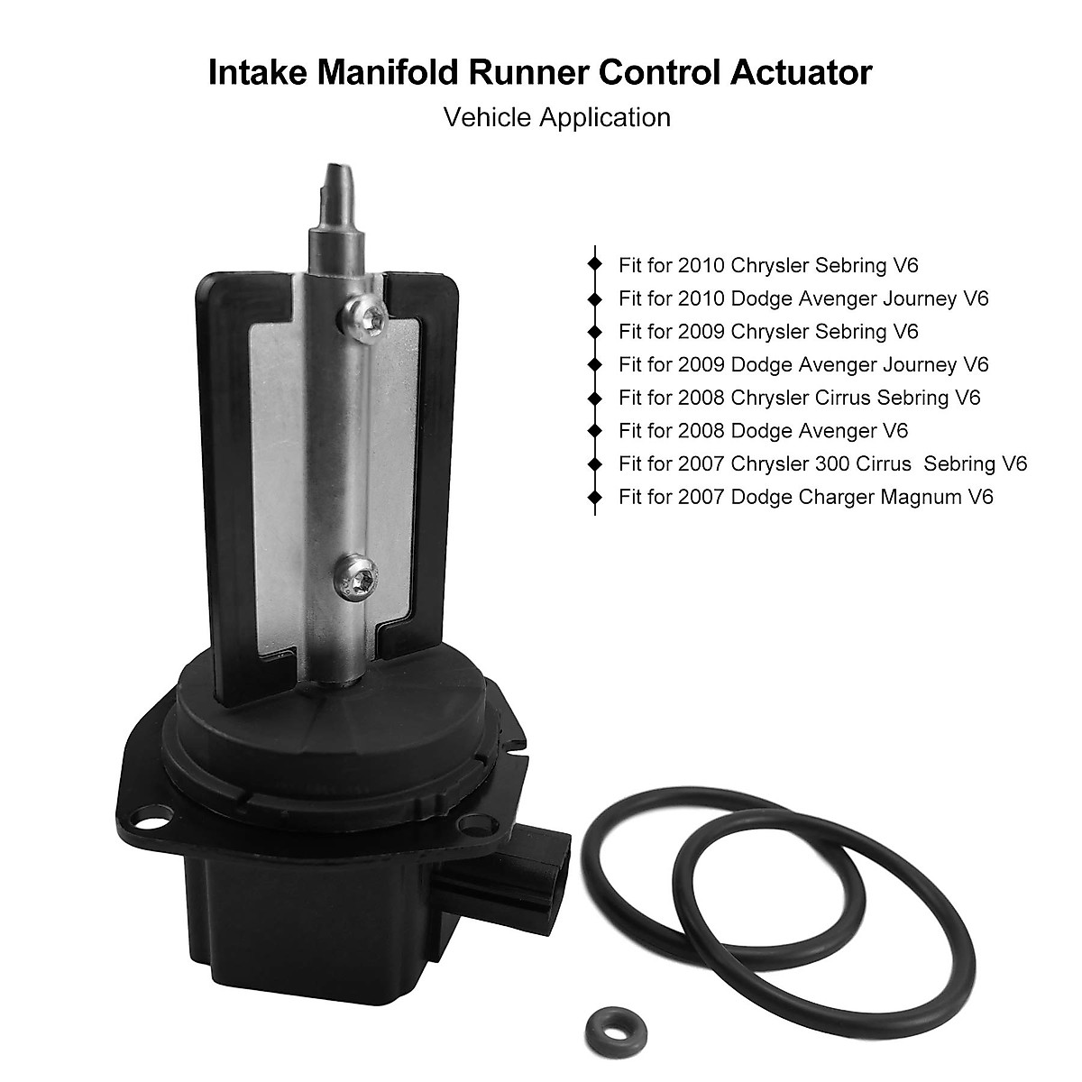 68020076AB, Intake Manifold Runner Control Tuning Valve for Chrysler Sebring Dodge Avenger Journey Charger V6 215 3.5L, V6 167 2.7L Engine, Intake Manifold Runner Actuator Tuning Valve Motor, 911-406
