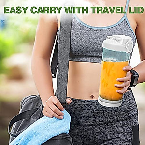 Portable Blender,270 Watt for Shakes and Smoothies Waterproof Blender USB Rechargeable with 20 oz BPA Free Blender Cups with Travel Lid. (White)