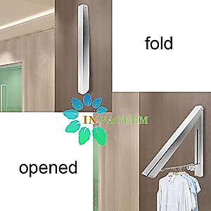 IN VACUUM Drying Racks for Laundry Foldable, Retractable Clothes Folding Indoor, Aluminium, Home Storage Organizer Wall Hanger for Clothes (1 Racks, Silver)