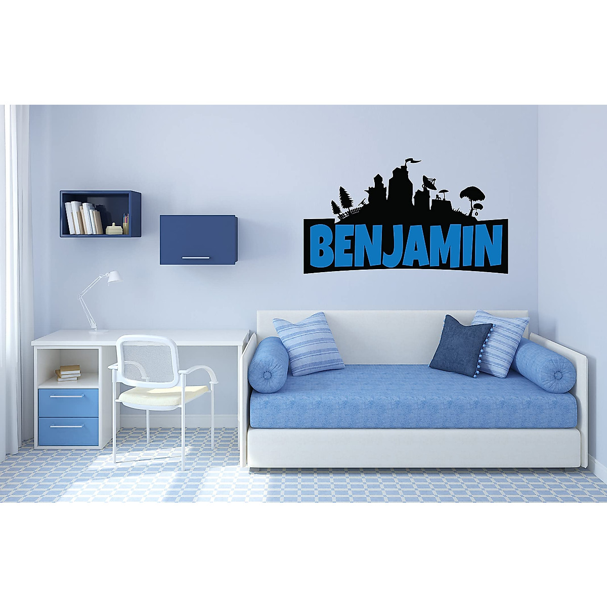 Custom Name Wall Decal - Famous Game Wall Decoration - Wall Decals for Gaming Room Decor - Party Decorations - Wall Decal for Home Bedroom Nursery Playroom Decoration (Wide 30"x16" Height)