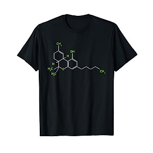 Cannabis Shirt Weed Pot Molecule THC Marijuana Stoner Gift T-Shirt