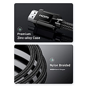 UGREEN 8K HDMI 2.1 Cable Certified 6.6FT Ultra High Speed HDMI Cord 4K 120Hz 48Gbps HDCP 2.2&2.3 eARC HDR Dolby Compatible for PS5 Xbox Series X Nintendo Switch Roku TV Laptop Monitor
