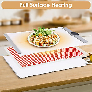 Electric Warming Tray - Full Surface Heating,Rollable & Portable,Premium Silicone Nano-Material,5 Temperature Settings,Auto Shut-Off -Versatile Food Warmer for Gatherings,Parties,Everyday Use