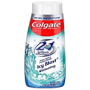 Colgate 2-in-1 Whitening Toothpaste Gel and Mouthwash, Icy Blast, 4.6 Ounce