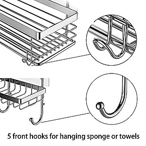 Orimade Corner Shower Caddy Organizer bundle with Rectangle Shower Shelves and Soap Dish Holder