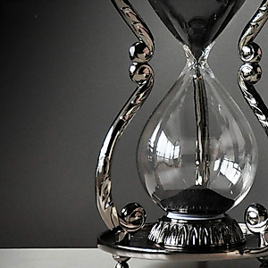Black Antique Decorative Hourglass Sand Timer - 30 Minute, Unique Vintage 12 Constellations Metal Art Hour Glass for Office Desk Home Decor - Birthday Gift,Taurus