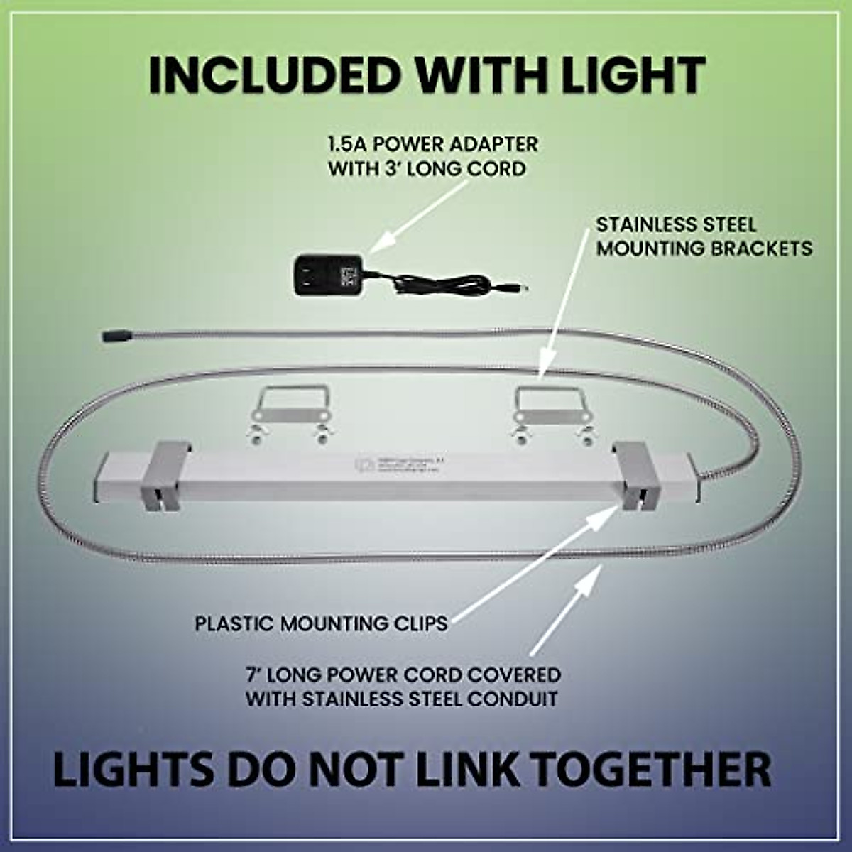 M&M Cage Company - Bird Cage Light with Chew Guard - Full Spectrum LED Pet Light - Simulates Natural Environment - Safe for Destructive Chewers, Parrots etc. - No Bulbs to Change (18" Long)