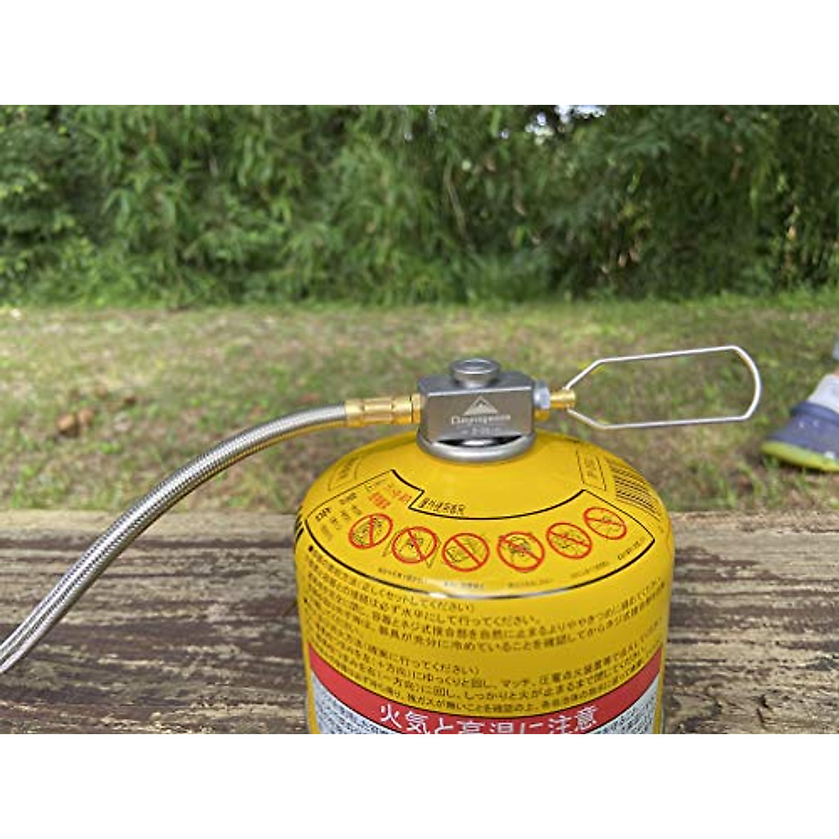 CAMPINGMOON Camping Grill Propane Gas Stove Adapter with Extend Hose(11.8"/30cm), Input: EN417 Lindal Valve Canister, Output: Propane Gas Stove Z29-30
