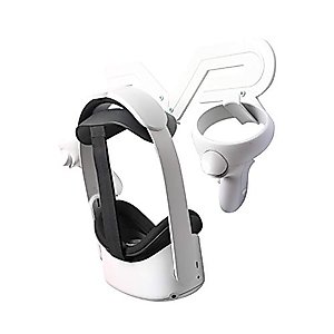 NIUVR VR Wall Mount Storage Stand Hook for Quest 2 Quest Rift-S HP Reverb G2 HTC Vive Vive Pro Cosmos Elite PS VR2 Valve Index, Playstation VR, VR Headset and Controllers Holder(White)