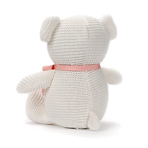 FLUFFYFUN Organic Baby Toys Pink Elephant Stuffed Animals 7.1"