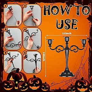 Teenyyou 6 Pcs Vampire Tears Black Candles with Matte Black Tapered Candle Holder Bleeding Taper Candles Gothic Decoration Halloween Candles Tears Taper Candles 10 In Black Taper Candles for Halloween