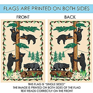 Toland Home Garden 1112577 Climbing Bears Bear Flag 12x18 Inch Double Sided Bear Garden Flag for Outdoor House Flag Yard Decoration