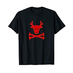 Reindeer Skull and Crossbones Ugly Christmas Gift Shirt