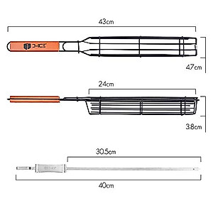 D-ICE Kebab Grilling Basket & Grilling Skewers Stainless Steel - Kabob Grilling Baskets set of 4 & 2 Metal BBQ Skewers. Kabob Basket for Veggies, Jumbo Shrimps - Grilling Baskets & Barbecue Skewers