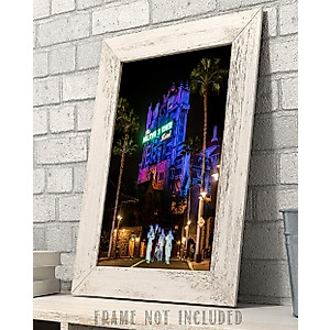 Tower of Terror with Ghosts - 11x14 Unframed A Print - Great Children's Room Decor and Gift for Disney Fans Under $15