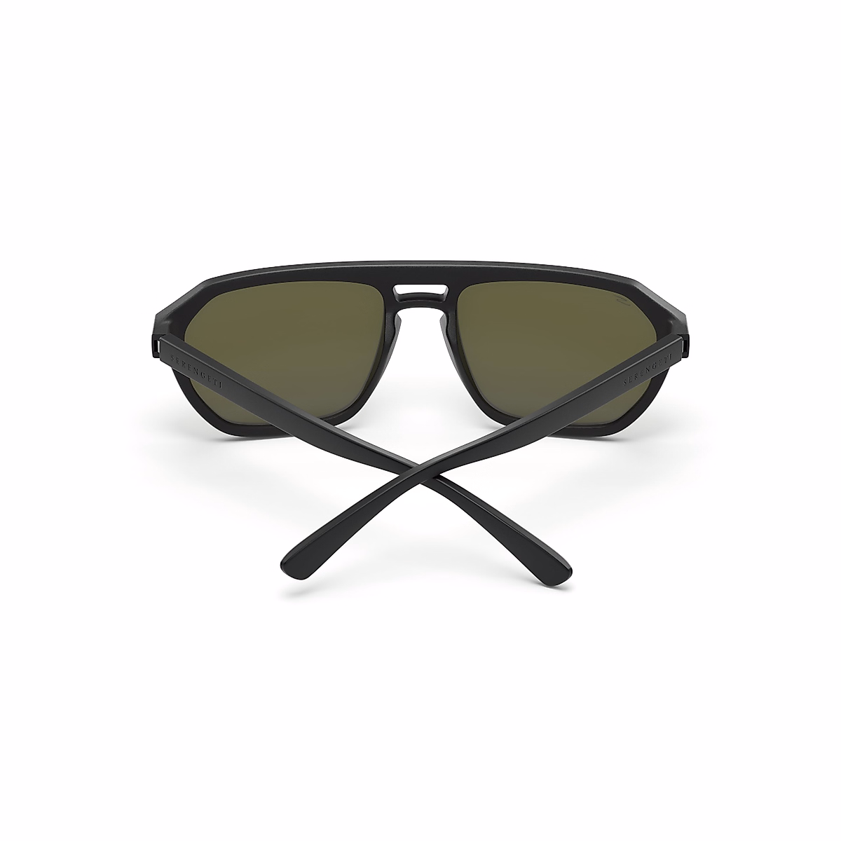 Serengeti Men's Bellemon Oval Sunglasses, Matte Black, Medium
