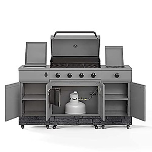 Fresno Series Gunmetal Gray + Graphite Stacked Stone Island Grill