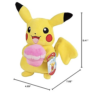 Pokémon 8" Pikachu with Cupcake Plush - Officially Licensed - Quality & Soft Birthday Celebration Stuffed Animal Toy - Add to Your Collection! Great Gift for Kids, Boys, Girls & Fans of Pokemon