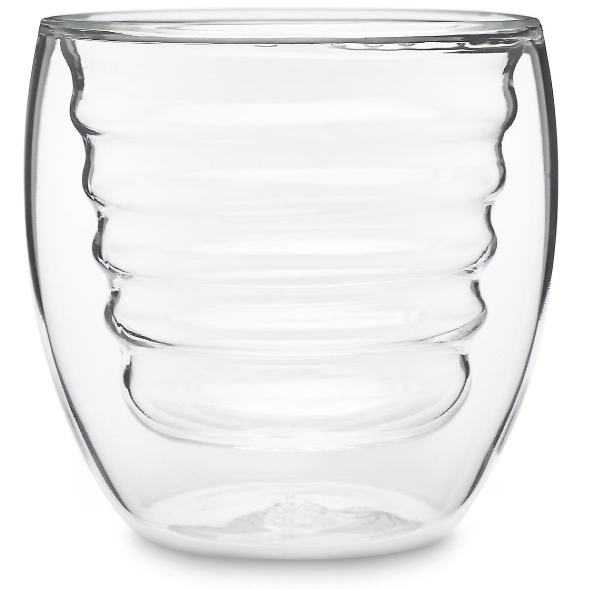 Curva Artisan Series Double Wall Beverage Glasses and Tumblers – Set of 4 Unique 8 oz Thermo Insulated Drinking Glasses