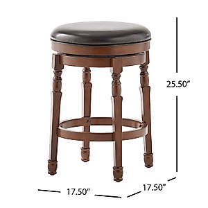 Christopher Knight Home Waldo Reconstituted Leather Counter Stools, 2-Pcs Set, Chocolate Brown