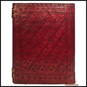 Leather Journal Seven Chakra Medieval Stone Embossed Handmade Book of Shadows Notebook Office Diary College Book Poetry Book Sketch Book 10 x 13 Inches