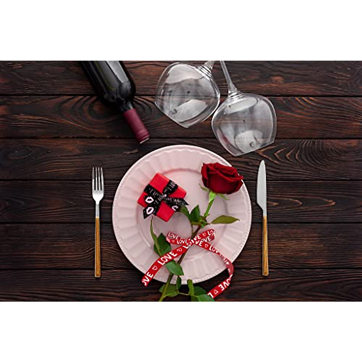 ALIBBON 9 Rolls 27 Yards 3/8" Valentine's Day Ribbon Red Ribbons for Valentines Day Decor, Love Decorative Grosgrain Satin Ribbon for Wedding Valentine's Day Gift Wrapping Bows Crafting Supplies