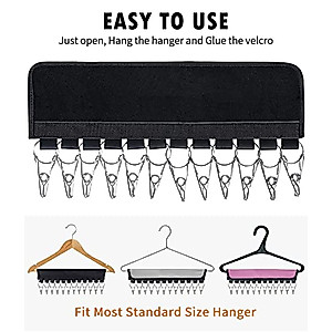 Hat Rack for Baseball Caps, 2 Pack Hat Organizer Holder for Hanger & Room Closet Display, 24 Hat Storage Clips for Hang Ball Caps Winter Beanie & Accessories(Black+Black)