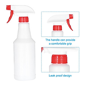 PATIKIL 500ml/16oz Plastic Spray Bottles, 2pcs Adjustable Nozzle Leak Proof Empty Water Mist Stream Sprayer for Cleaning Solutions Plants Hair, Red