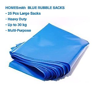 HOMESmith Large Heavy Duty Rubble Blue Sacks Builders and DIY Choice Rubble Bags - Pack of 25