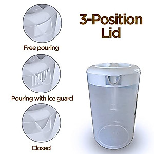 Smarthome Homesmart Plastic Water Pitcher, Juice 1 Gallon Pitchers With 4 Cups 12.5 oz, Tea Jug, Container, White Beverage For Ice & Lemonade, 4L Mixing BPA-free