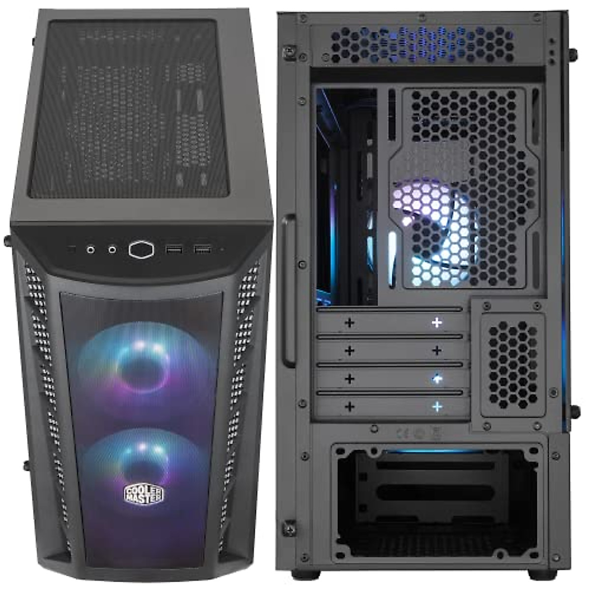Cooler Master MasterBox MB311L ARGB Airflow Micro-ATX Tower with Dual ARGB Fans, Fine Mesh Front Panel, Mesh Intake Vents, Tempered Glass Side Panel & ARGB Lighting System