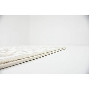 Unique Loom Rushmore Collection Area Rug - Johnson (5' 1" x 8' Rectangle, Snow White/ Beige)