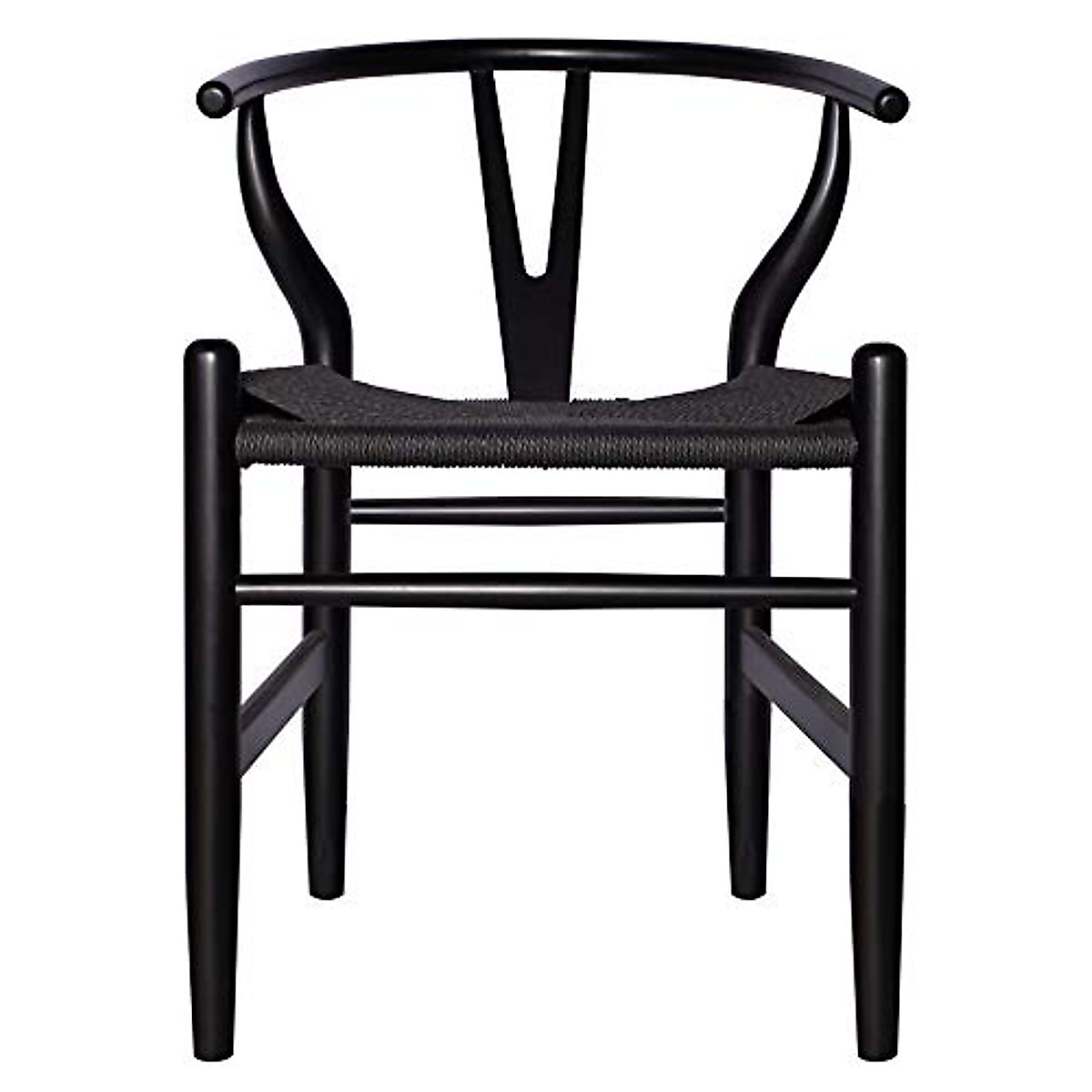 Amazon Brand - Stone & Beam Classic Wishbone Dining Chair, 22.4"W, Black / Black