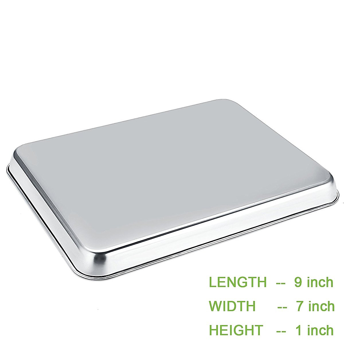 Baking Sheet Pan for Toaster Oven, Stainless Steel Baking Pans Small Metal Cookie Sheets by Umite Chef, Superior Mirror Finish Easy Clean, Dishwasher Safe, 9 x 7 x 1 inch, 3 Piece/set