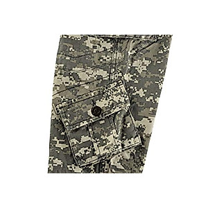 Leward Men's Wild Cotton Casual Military Army Cargo Camo Combat Work Cargo Hiking Pants with 8 Pocket (Digital 1, 36)