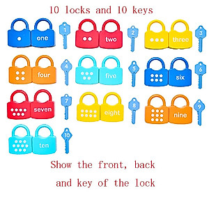 Kghios Kids Learning Locks with Keys Numbers Matching & Counting Montessori Math Educational Toys Materials for Toddlers Ages 3 yrs+ Boys and Girls Preschool Games Gifts