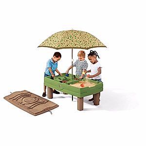 Step2 Naturally Playful Sand & Water Activity Center | Kids Sand & Water Table with Umbrella