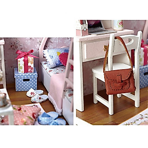 Flever Dollhouse Miniature DIY House Kit Creative Room with Furniture for Romantic Valentine's Gift(Because of Meeting You)