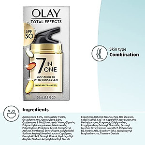 Facial Moisturizing Lotion SPF 30 by Olay Total Effects for Dry Skin, 7 Benefits including Minimize Pores, Anti-Aging, 1.7 oz