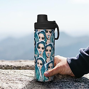 HIKTIEK Halseys Stainless Steel Insulated Tumbler Sports Water Bottle Hot and Cold Travel Cup 18oz