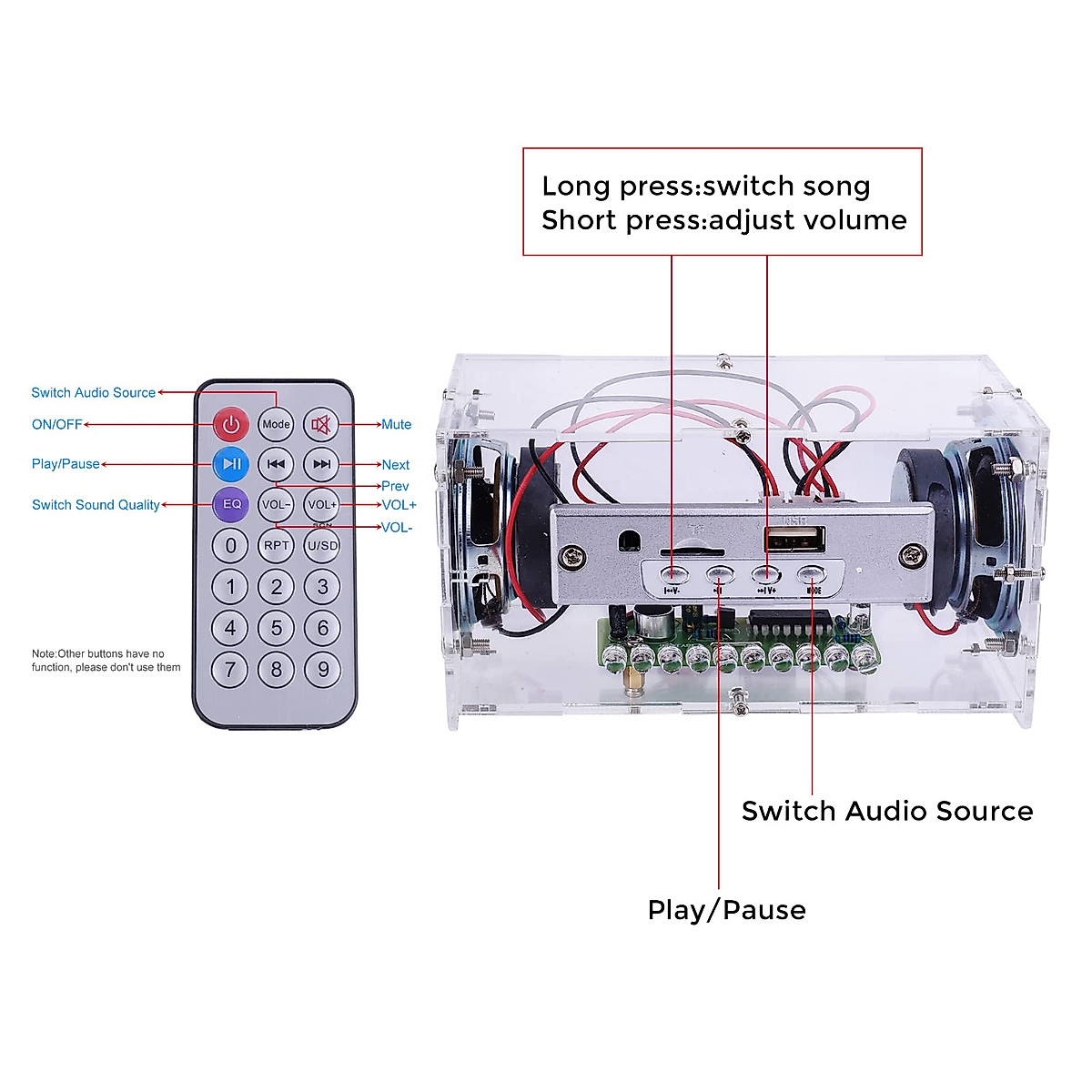 MiOYOOW DIY Bluetooth-Compatible Speaker Kit, Mini Stereo Sound Amplifier Soldering Projects with LED Flashing Light, Electronic Soldering Practice Kit for School STEM Education and Home Office Use