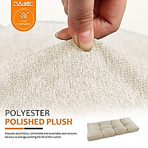 RULAER Indoor/Outdoor Tufted Bench Cushion 42x14'' for Patio Furniture Soft Comfortable Window Seat Cushions for Multi-Scene Durable Non-Slip Washable Garden Patio Swing Furniture Pads,Beige