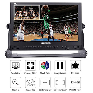 SEETEC P133-9HSD 13.3 Inch 4K HMDI Broadcast Monitor Professional LCD Director Studio Production Monitoring IPS Screen Aluminum Design